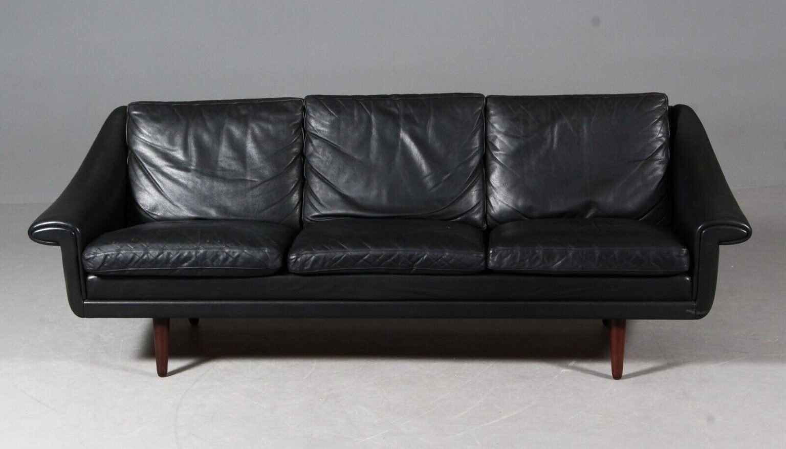 Vintage Danish Mid Century Aage Christiansen "Matador" Sofa In Black ...